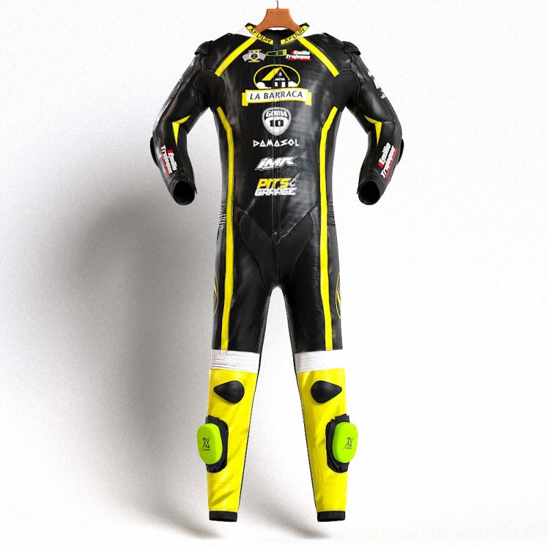MONO XFOUR AMARILLO FLUOR MODELO LA BARRACA X MIR RACING + DESLIZADERAS ...